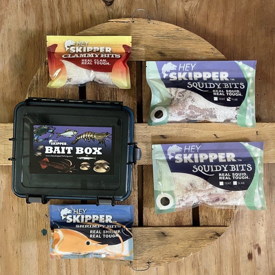ALL IN ONE Bait Box- Waterproof Bait Box, Squid, Clam, Shrimp Salted Fishing Bait by Hey Skipper ...